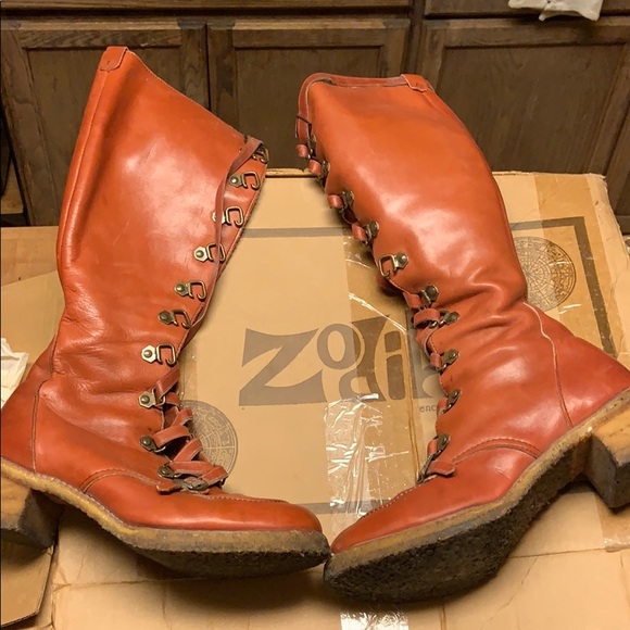 Zodiac | Shoes | Perfect Vintage Zodiac Laceup Knee High Lthr Boots ...